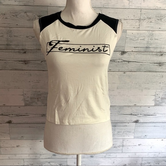 Tops | Graphic Tank Feminist Raglan Crop Tank Top | Poshmark